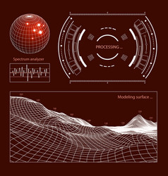 Futuristic user interface hud tech elements Vector Image