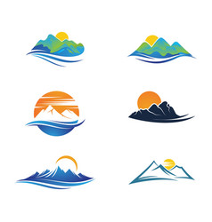 Mountain logo business template Royalty Free Vector Image