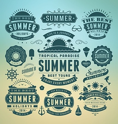 Retro summer design elements Royalty Free Vector Image