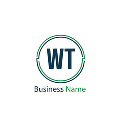 Wt w t letter modern logo design with yellow Vector Image
