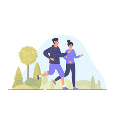 Fitness couple running Royalty Free Vector Image