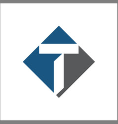 Monogram letter t square logo Royalty Free Vector Image