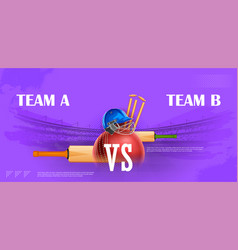 Bat and ball on cricket championship sports Vector Image