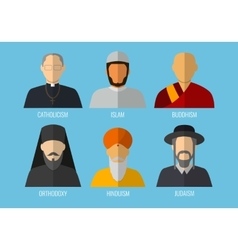 World religions infographic with map charts Vector Image
