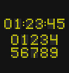 Set digital led numbers Royalty Free Vector Image