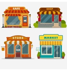 Street shop small store front Royalty Free Vector Image