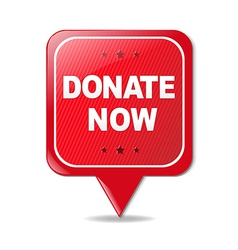 Donate sticker with earth emoji Royalty Free Vector Image