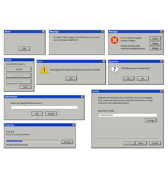 1 bit retro user interface with video player Vector Image