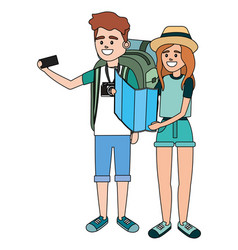 Tourist people cartoon Royalty Free Vector Image