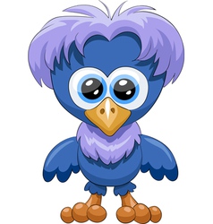 Cute blue bird cartoon Royalty Free Vector Image