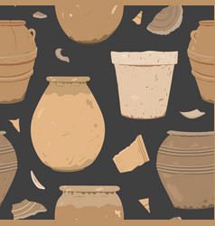 Seamless pattern with olives wheat and greek Vector Image