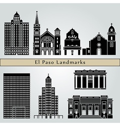 Dallas landmarks and monuments Royalty Free Vector Image