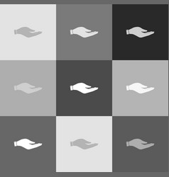 Hand sign grayscale version Royalty Free Vector Image