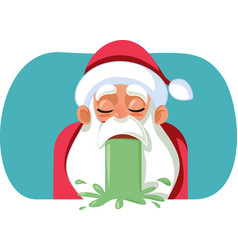 Drunk santa claus cartoon Royalty Free Vector Image