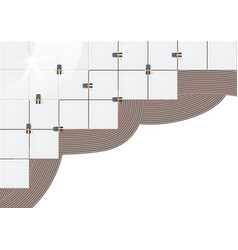 Professional worker laying tile repair work Vector Image