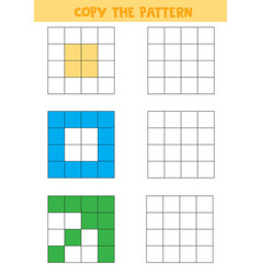 Educational worksheet for kids copy pattern Vector Image