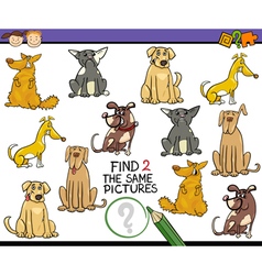 Find same picture game cartoon Royalty Free Vector Image