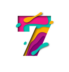 Number 7 Vector Images (over 7,700)