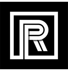 Capital letter r monogram logo emblem Royalty Free Vector