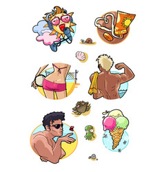 Summer beach template Royalty Free Vector Image