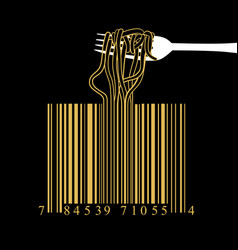 Chopsticks spaghetti barcode design idea concept Vector Image