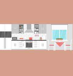 Modern kitchen interior Royalty Free Vector Image