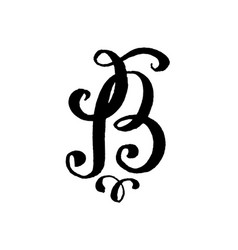 Beautiful hand written capital letter l with curls