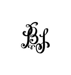 Hand drawn letters b and r for wedding logo Vector Image