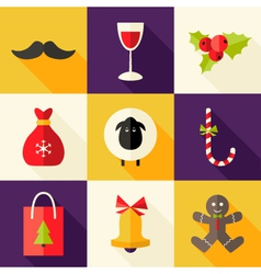 Big Christmas Squared Flat Icons Set 1 Royalty Free Vector