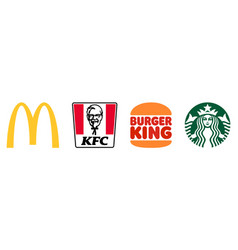 Fast food restaurants icons mcdonalds kfc Vector Image