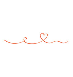 Heart and love swirl divider Royalty Free Vector Image