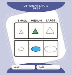 Change size different shape sizes small large Vector Image