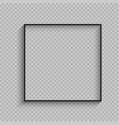 White thin rectangular frame with shadow Vector Image