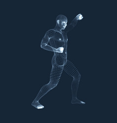 Fighting man 3d model of man human body model Vector Image