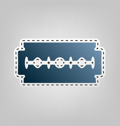 Razor blade sign blue 3d printed icon on Vector Image