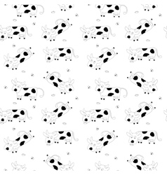 Seamless pattern cute cow and milk carton Vector Image