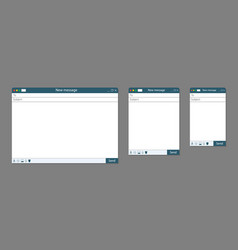 Old browser interface template isolated browser Vector Image