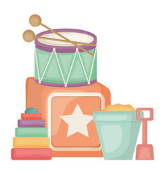 Set of funny cartoon musical instruments for kids Vector Image