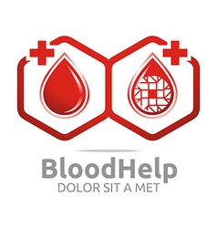 Blood help hexagon donors healthy symbol Vector Image