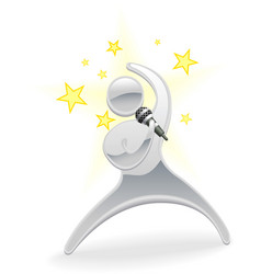 Cartoon man or singer singing song on stage to Vector Image