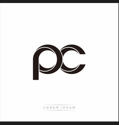 Cp initial letter split lowercase modern monogram Vector Image