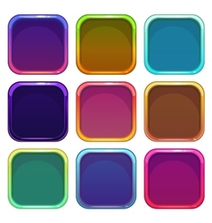 Colorful glossy buttons set Royalty Free Vector Image