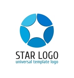 Ice star logo blue abstract geometry emblem Vector Image