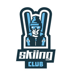 Ski and snowboard club emblem Royalty Free Vector Image