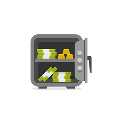 Bank vault background with money gold Royalty Free Vector