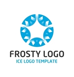 Ice logo frozen product abstract badges cold Vector Image