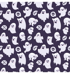 Halloween seamless pattern with ghosts Royalty Free Vector