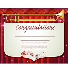 Singing award certificate template Royalty Free Vector Image