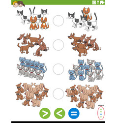 Comparing numbers less than greater than equal Vector Image