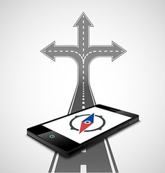 Roadmap pathway with compass Royalty Free Vector Image